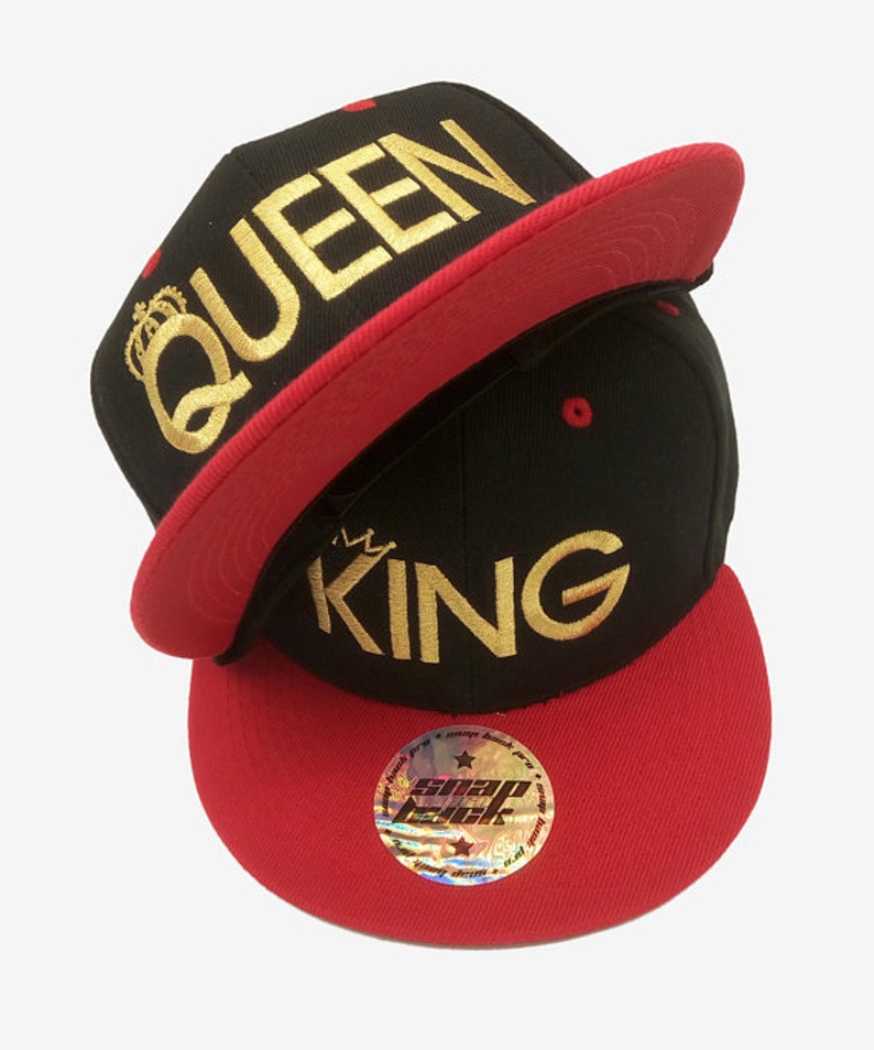 Embroidered King & Queen summer snapbac caps hats for | Etsy