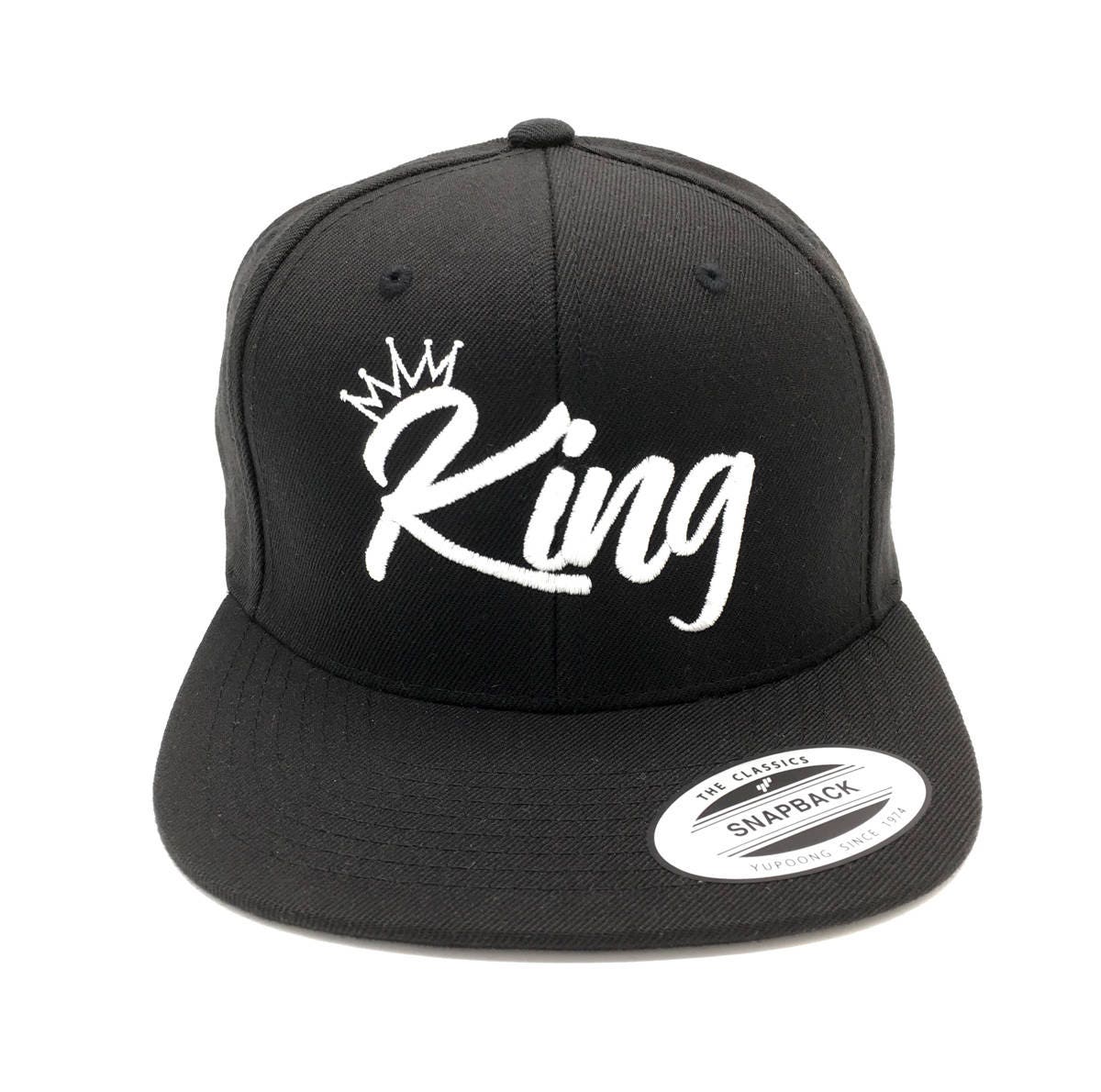 Queen & King embroidered high quality summer Snapback burgundy | Etsy