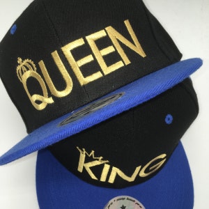 King and Queen Snapbacks for a Great Price TWO Summer Caps, Hats for ...