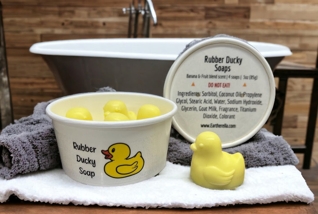 RUBBER DUCKY SOAPS for Kids Fun Shaped Soaps Fruity Banana Scent ...