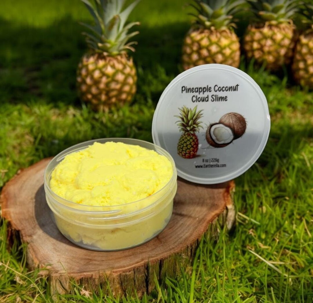 Pineapple Coconut Cloud Slime | Pina Colada Scent | 8 Oz - Etsy