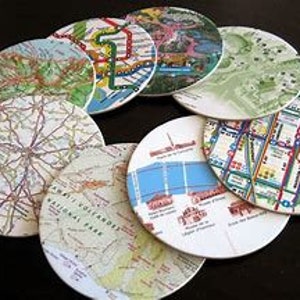 Custom Map Coasters - Etsy