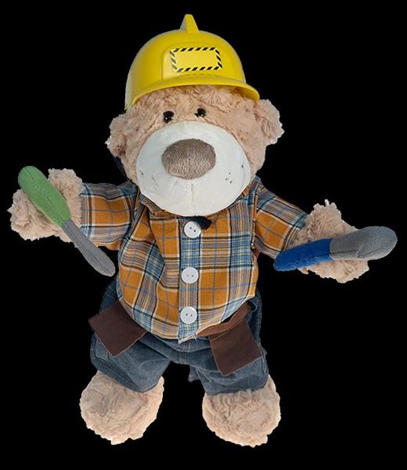 Construction Worker Doll Outfit Clothing for Stuffed Animals – Builder ...