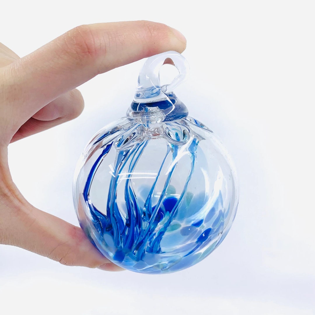 Handblown Glass Blue Ball _friendship-balls and Stand Sold Separately ...