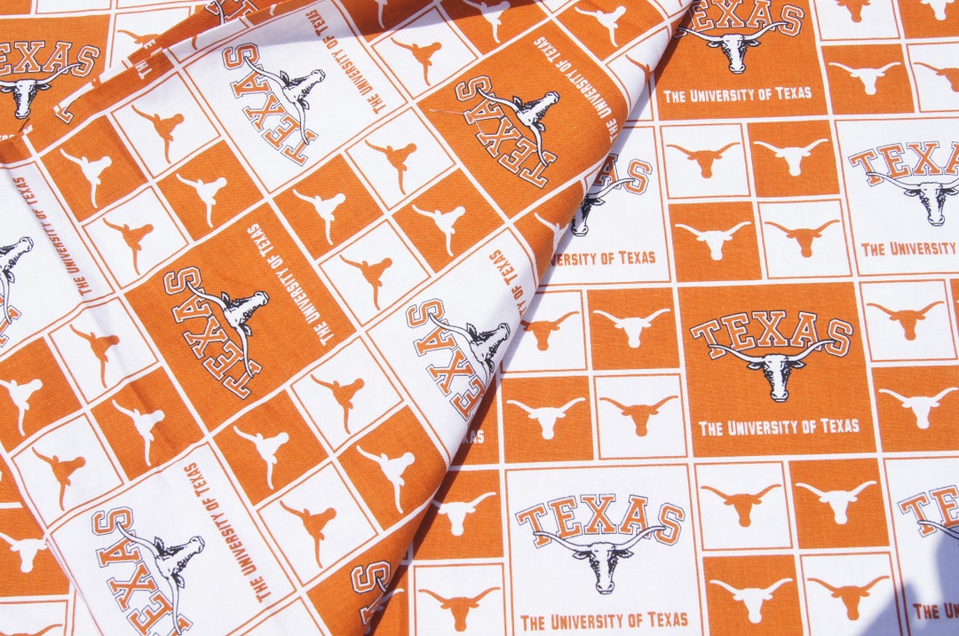 The Cotton College University of Texas Longhorns Print Cotton Fabric by ...
