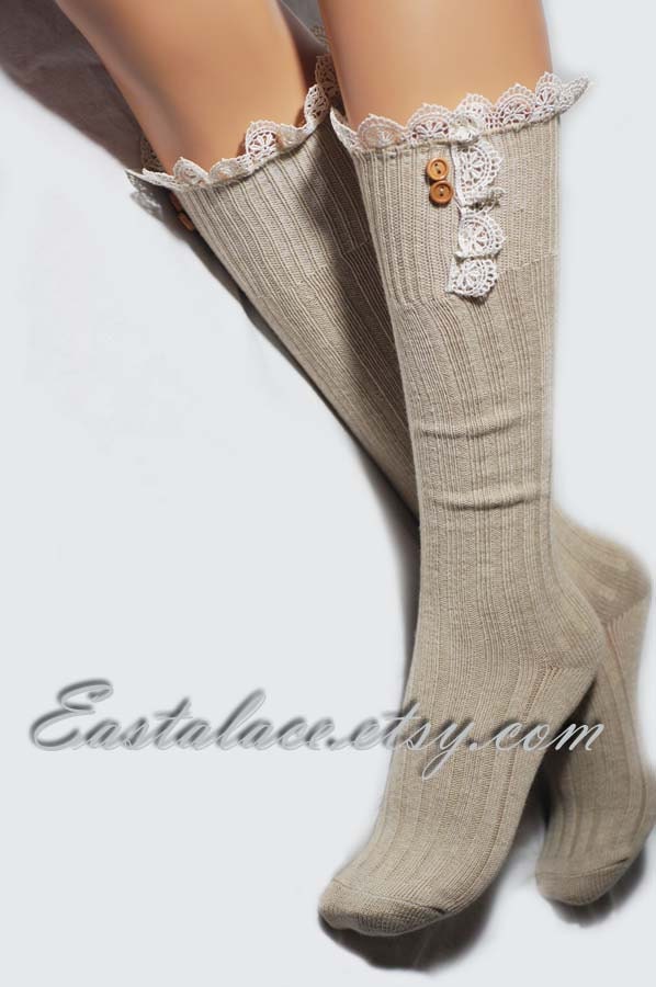 Boot Socks Lace and Buttons - Etsy