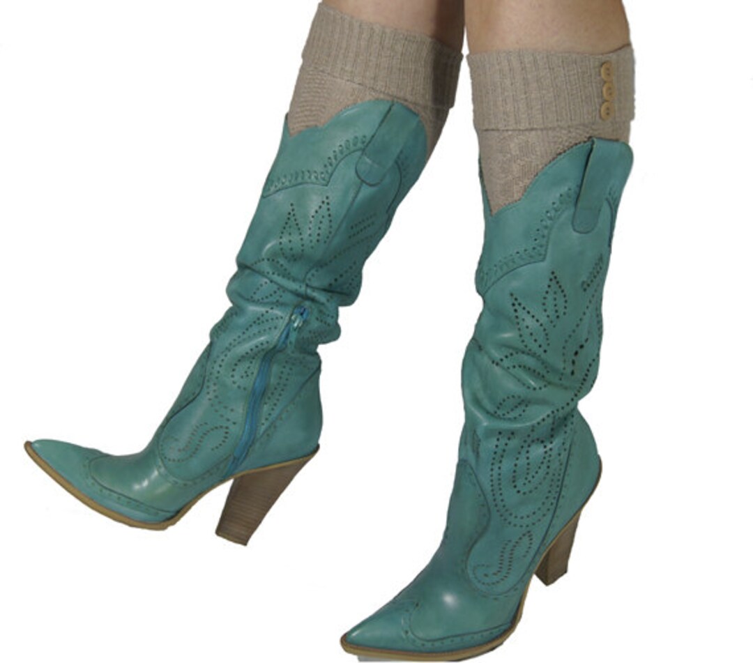 Boot Socks With Button Legwarmers High Knee Socks - Etsy
