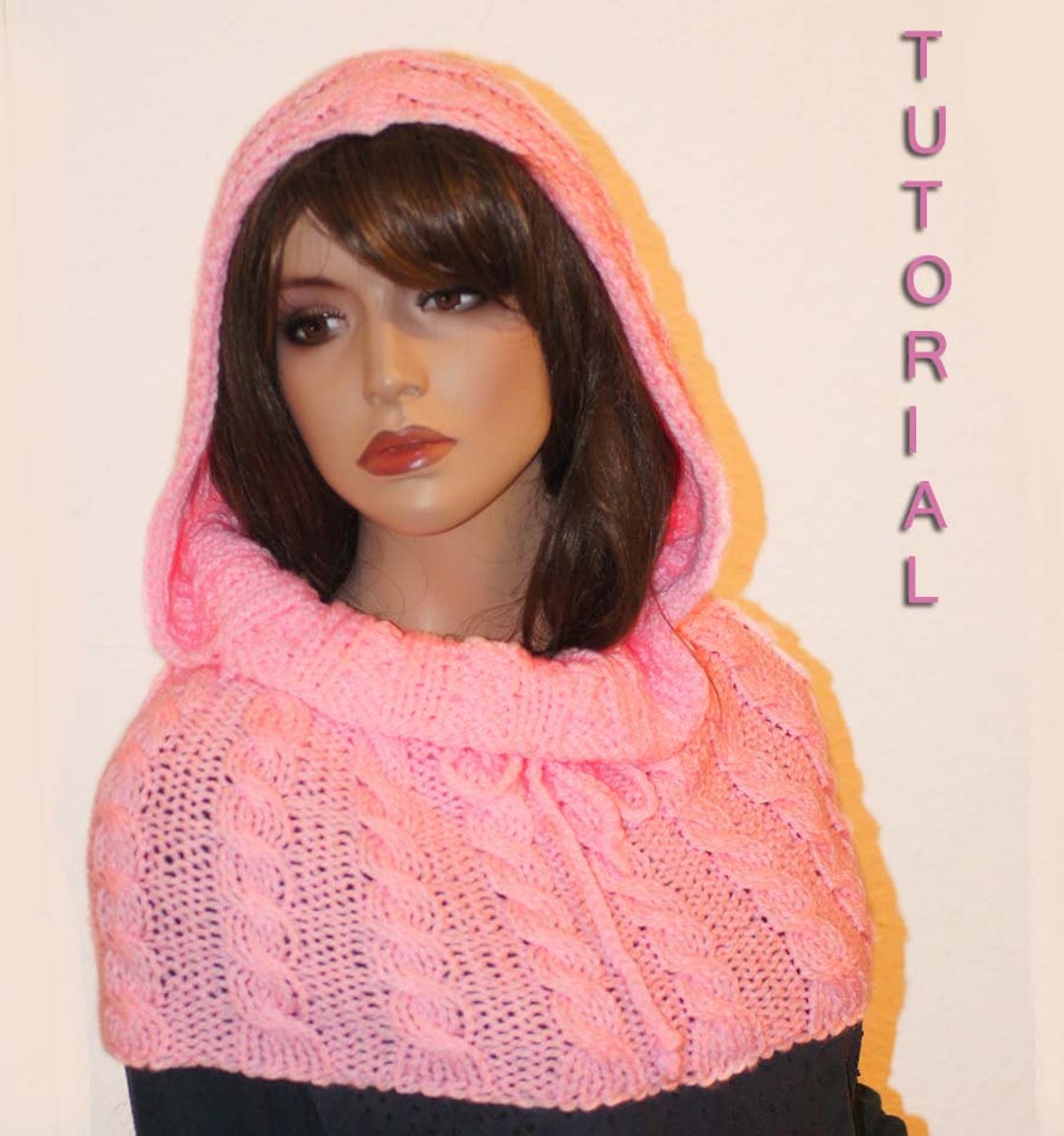 Knitting Hood Pattern Tutorial PDF File Cable Knitting - Etsy