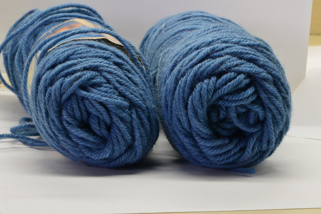 Caron Acrylic Yarn Blue Yarn Chunky Yarn Vintage Yarn Made in USA Dark ...