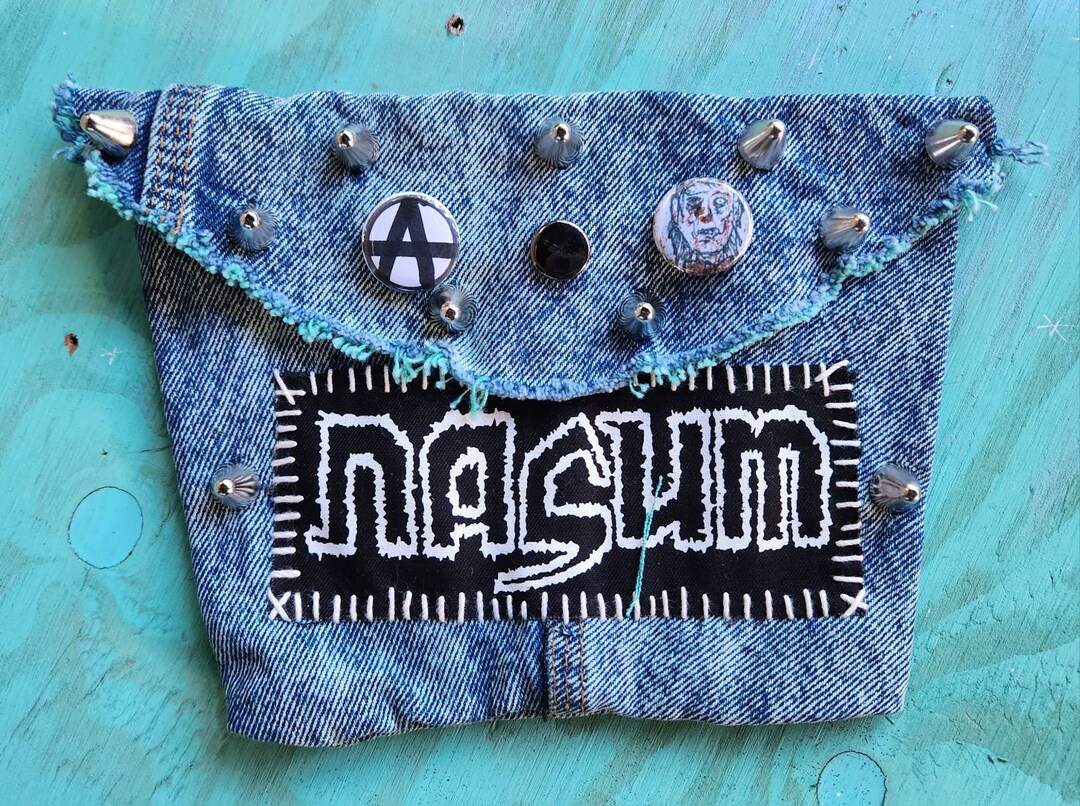 NASUM Crust Punk 80's Acid Wash Hip Pouch 1 Free Patch - Etsy