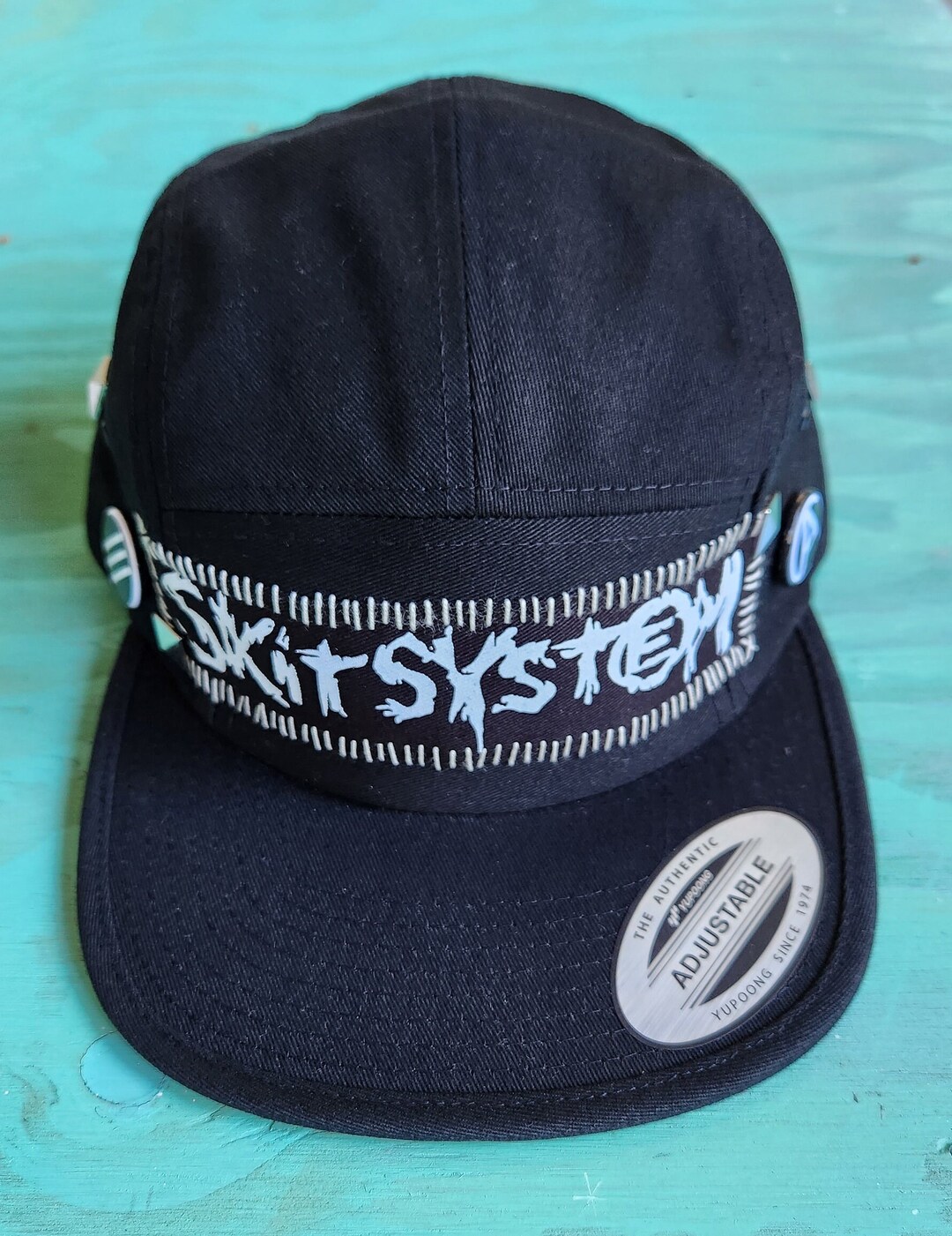 SKITSYSTEM Crust Punk Black Flat Bill Hat 1 Free Vinyl Sticker - Etsy