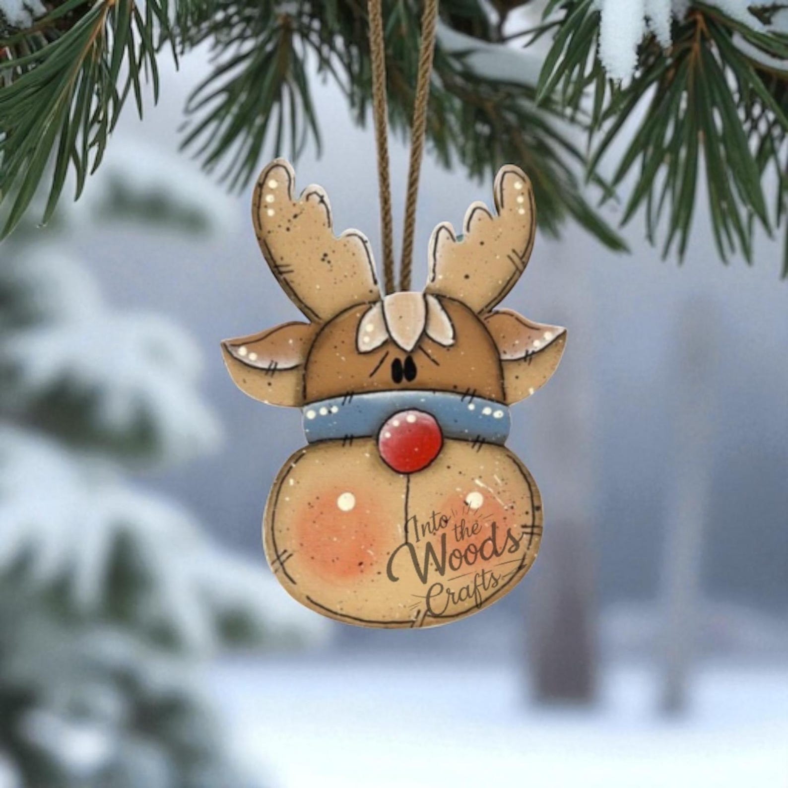 Personalized Reindeer Ornament: Handcrafted Wood Christmas Decor ...