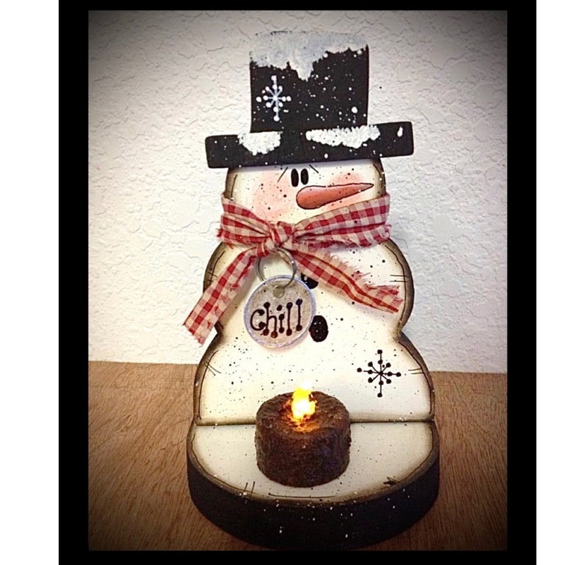 Snowman Tea Light - Etsy