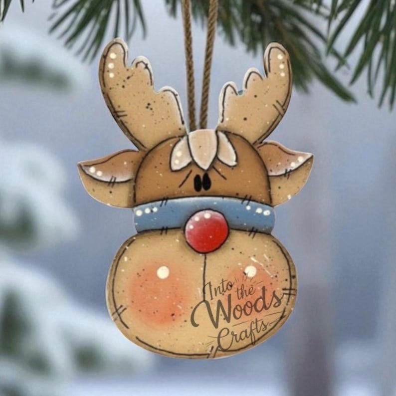 Personalized Reindeer Ornament: Handcrafted Wood Christmas Decor ...