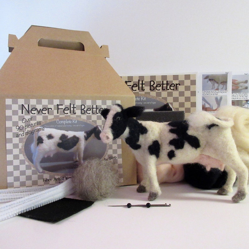 Needle Felted Cow - Etsy