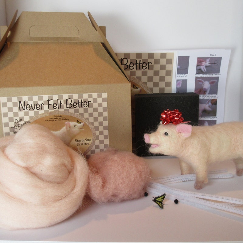 Needle Felted Pig - Etsy