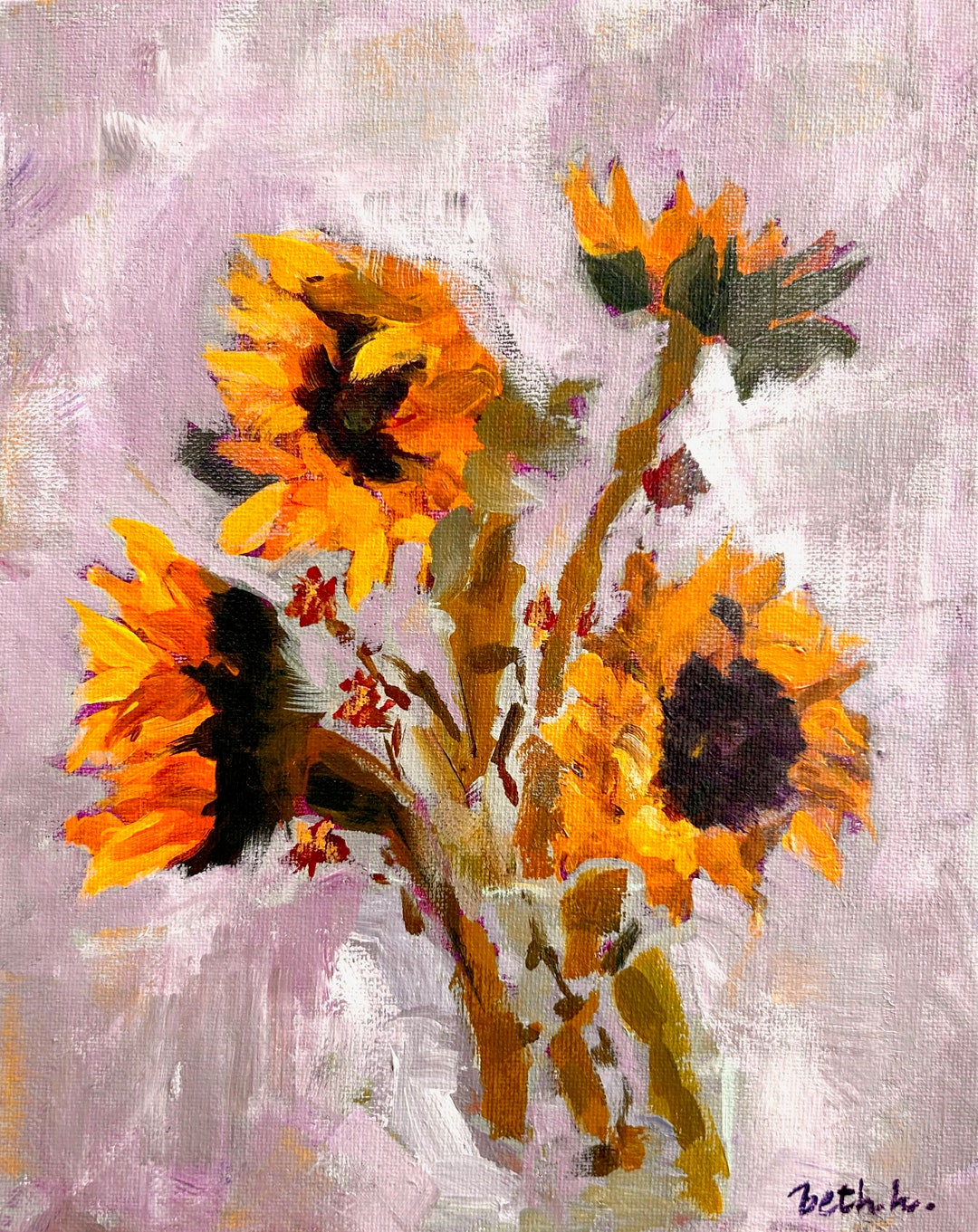 Sunflower Cheer-8x10 Original Painting Acrylic Still - Etsy