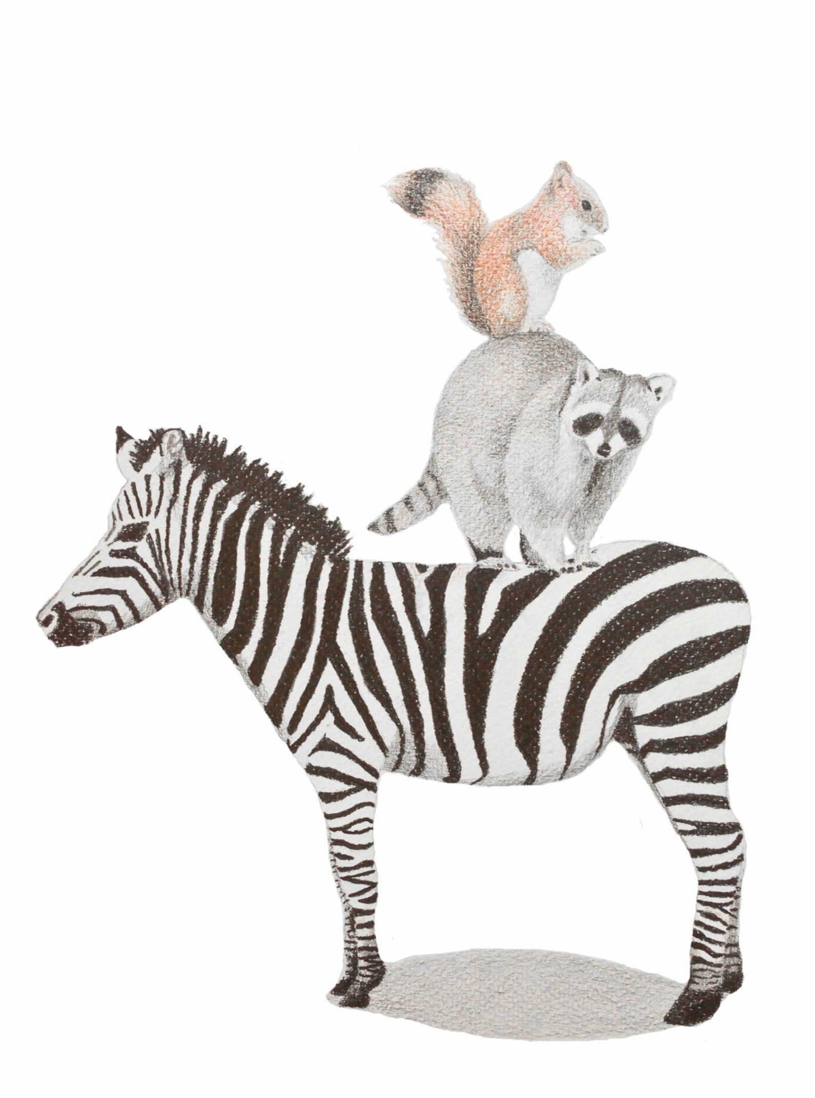 Original Animal Stack Drawing. Art for Kids. Children's - Etsy