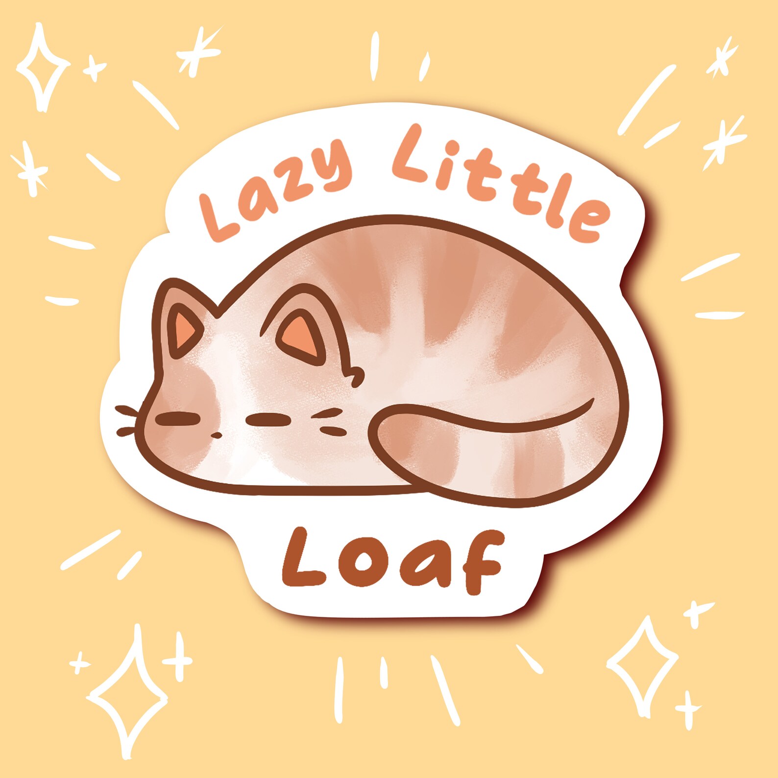 Lazy Loaf // Cute Cat Sticker/ Vinyl/ Laptop Stickers/ Cute Stickers ...