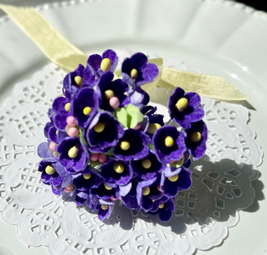 Forget-me-nots Flower Bundle-royal Purple 8 Stem New Vintage Forget Me ...
