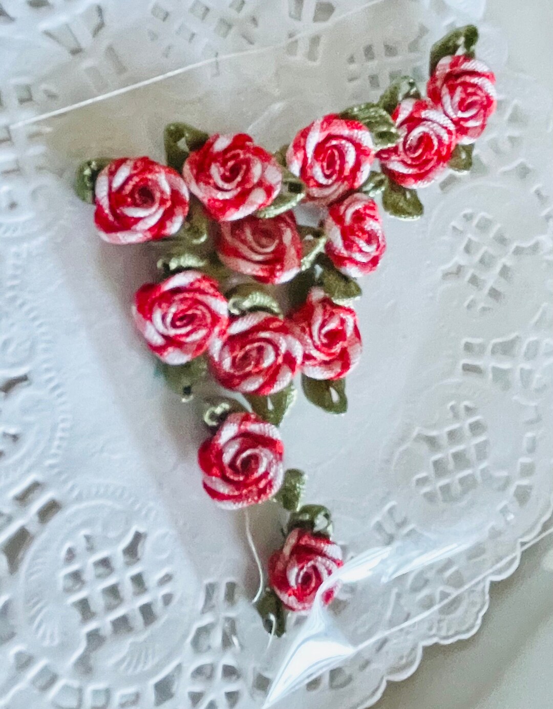 Mini Candy Rosettes-red & White Stripes- 12 Pcs - Etsy