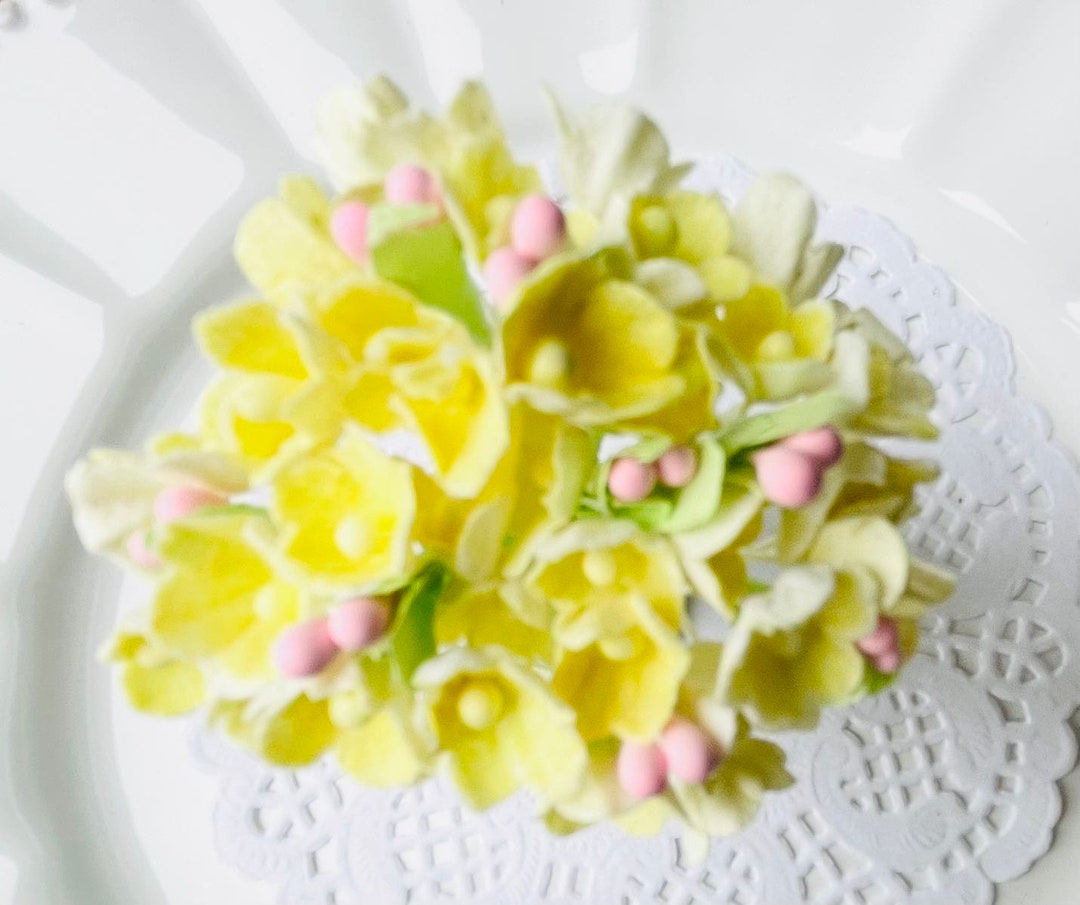 Forget-me-nots Flower Bundle -light Butter Yellow 8 Stem- New- Vintage ...