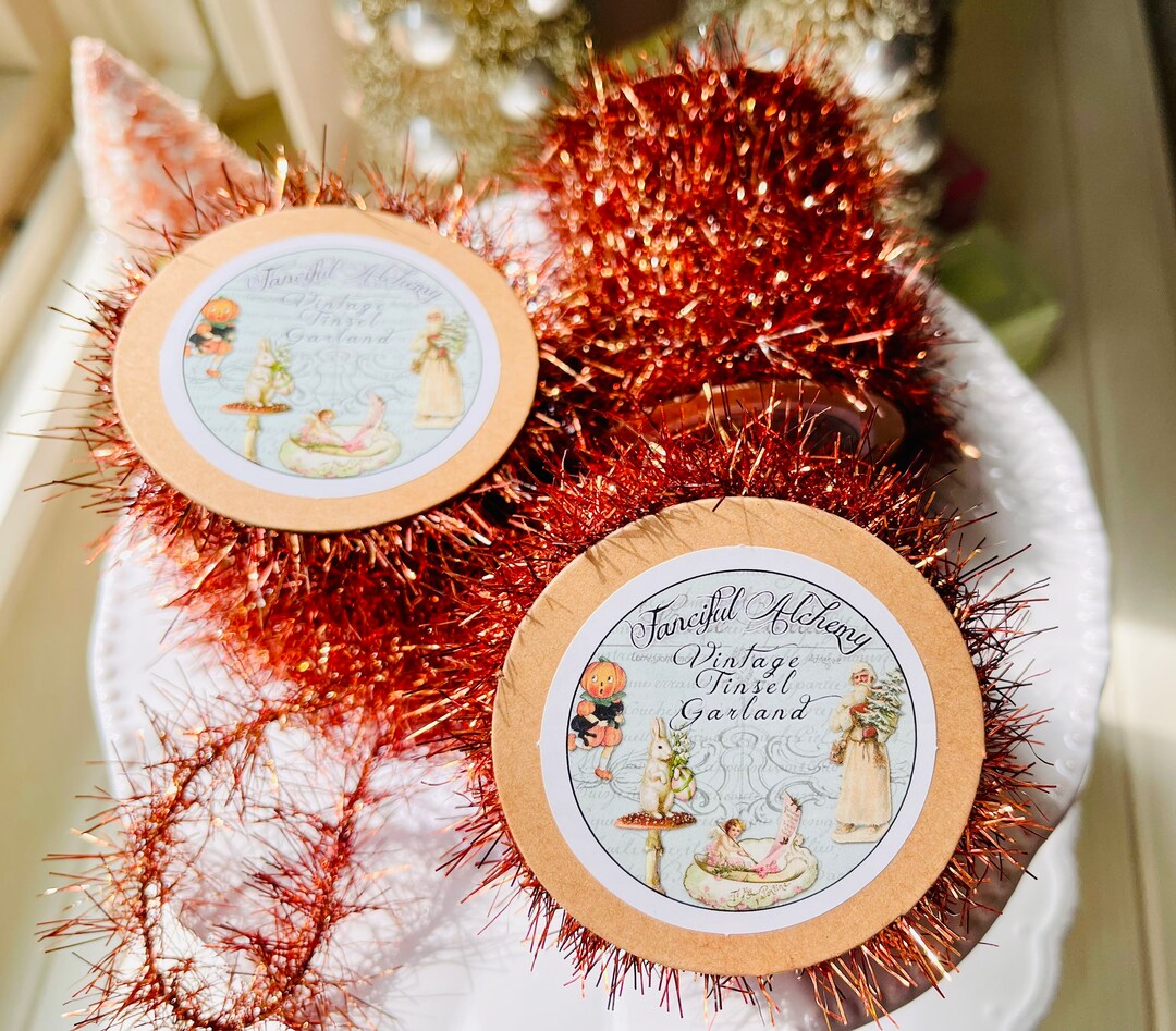 Vintage Tinsel Garland NEW 12 Ft Spool-6 Colors. Old Fashioned Tinsel ...