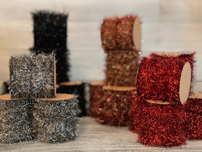 Vintage Tinsel Garland NEW 12 Ft Spool-6 Colors. Old Fashioned Tinsel ...