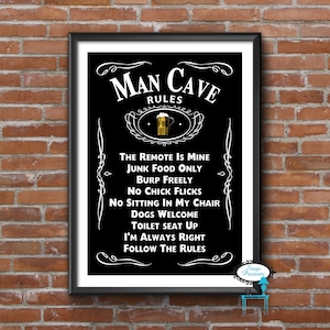 Man Cave Rules Sign - 16X20 - Digital Download - Wall Art - Large ...