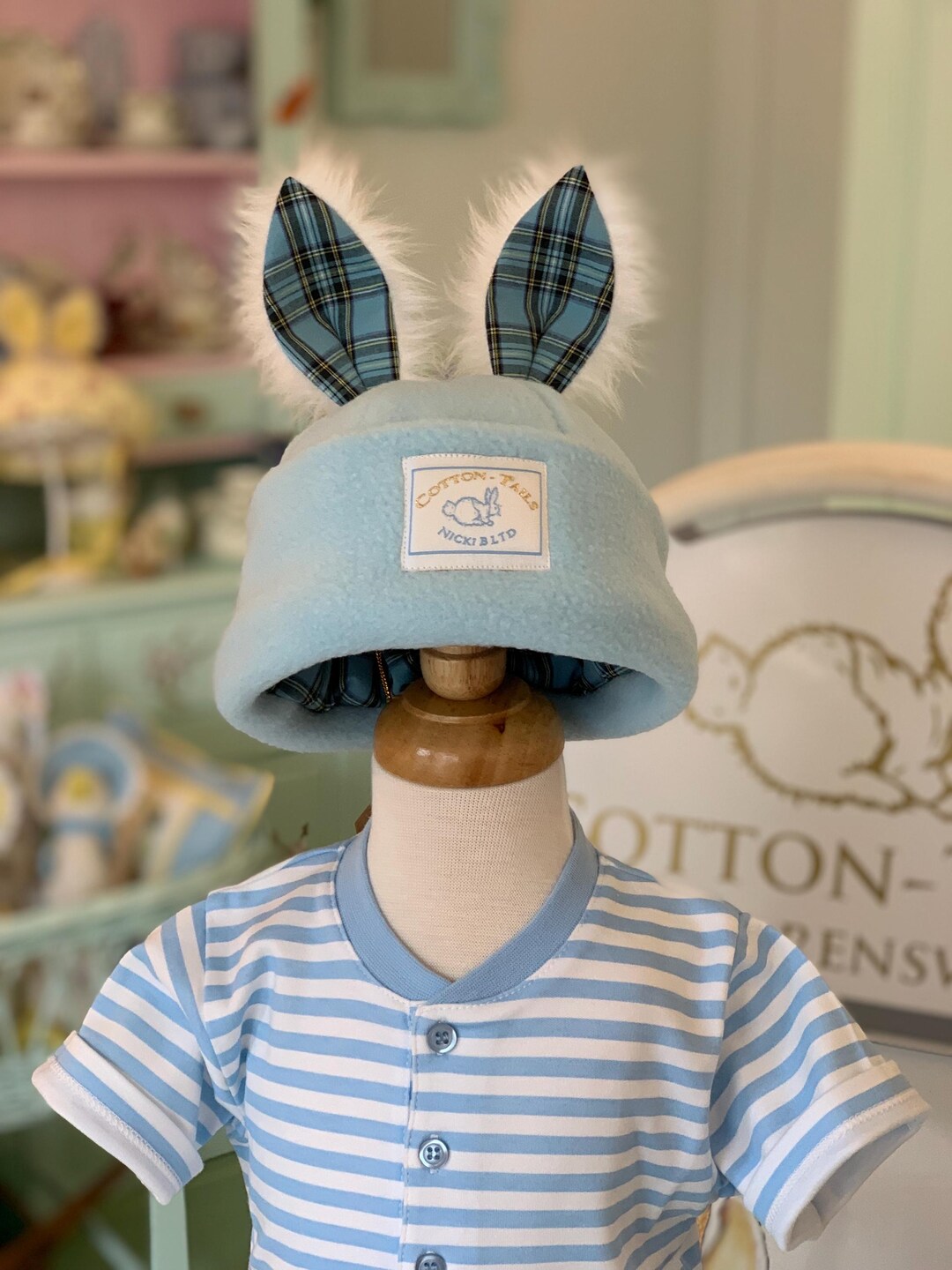 Bunny Hat, Peter Rabbit Check - Etsy