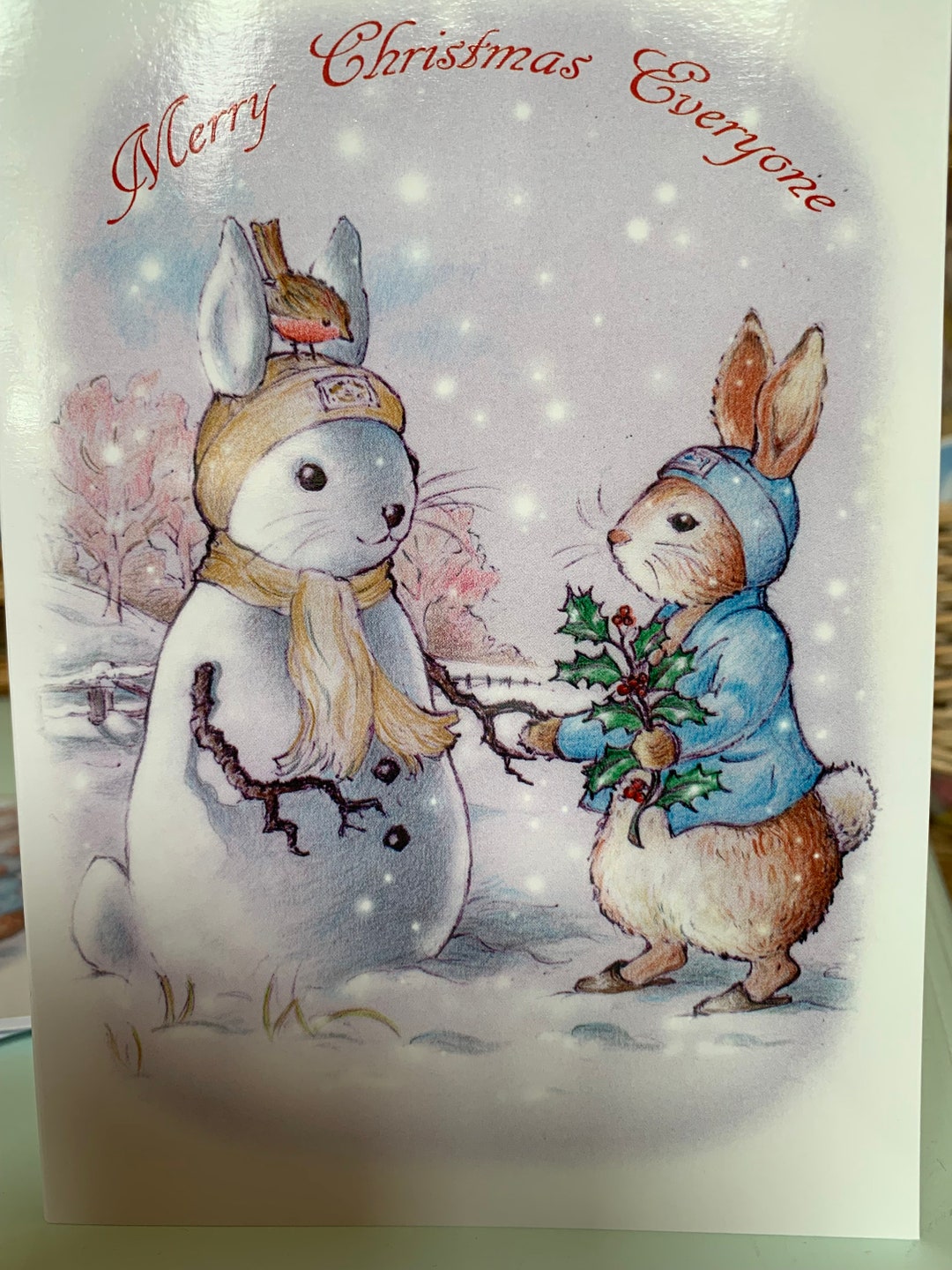 Peter and the Snow Bunny, Pack of 4 X Christmas Cards - Etsy