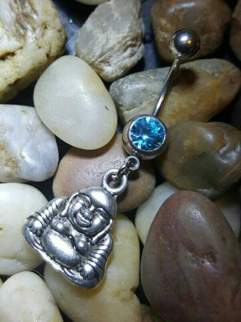 Buddha Head Belly Ring Dangling Navel Jewlery Body Piercings of ...