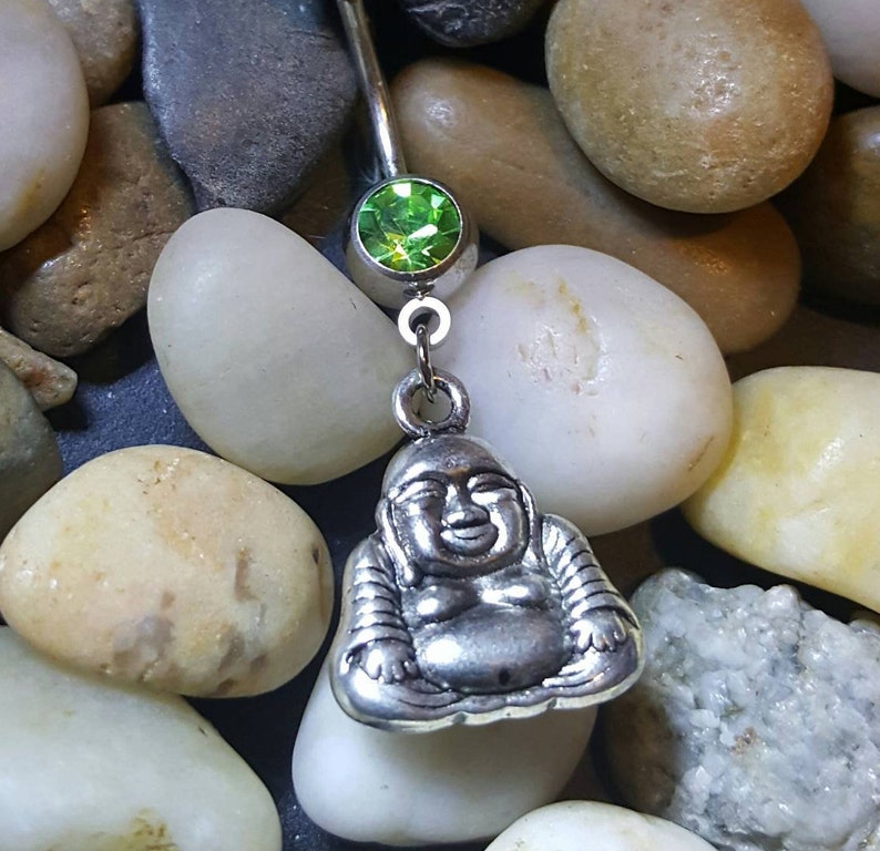 Buddha Head Belly Ring Dangling Navel Jewlery Body Piercings of ...