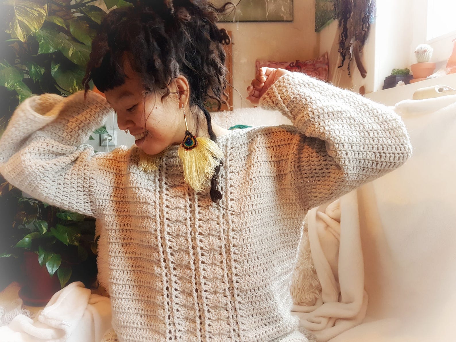 Crochet WRITTEN PATTERN Grandmother Moon Sweater/crochet - Etsy