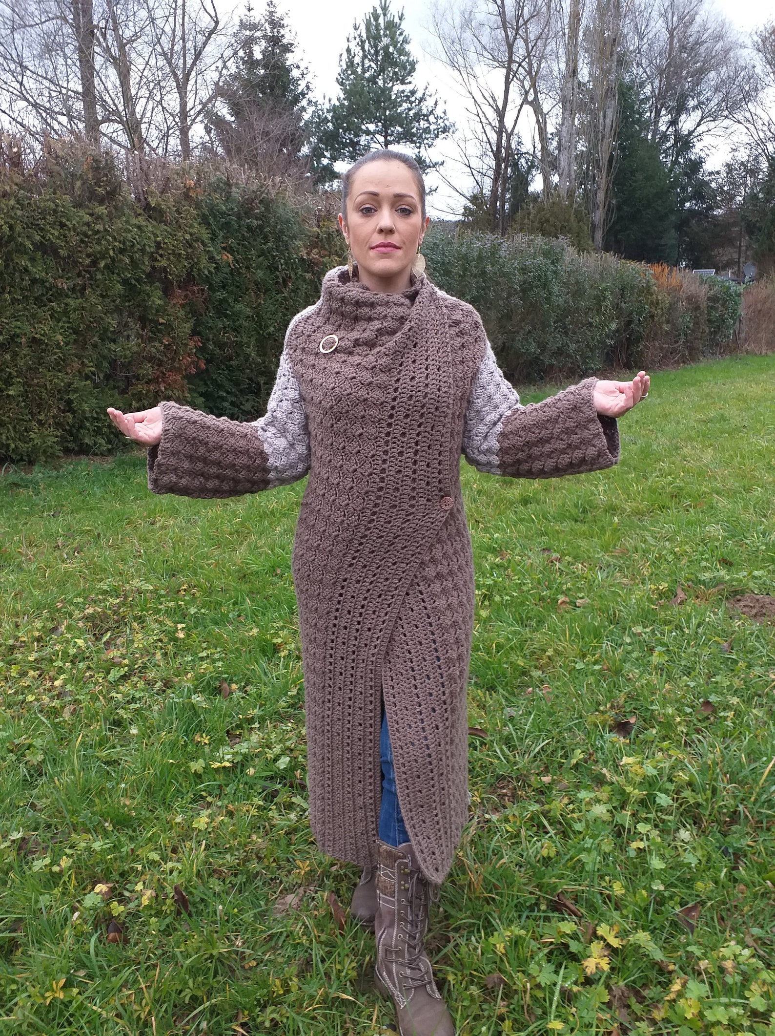 Crochet Cardigan Written Pattern/crochet Coat/crochet Long Coat/crochet ...