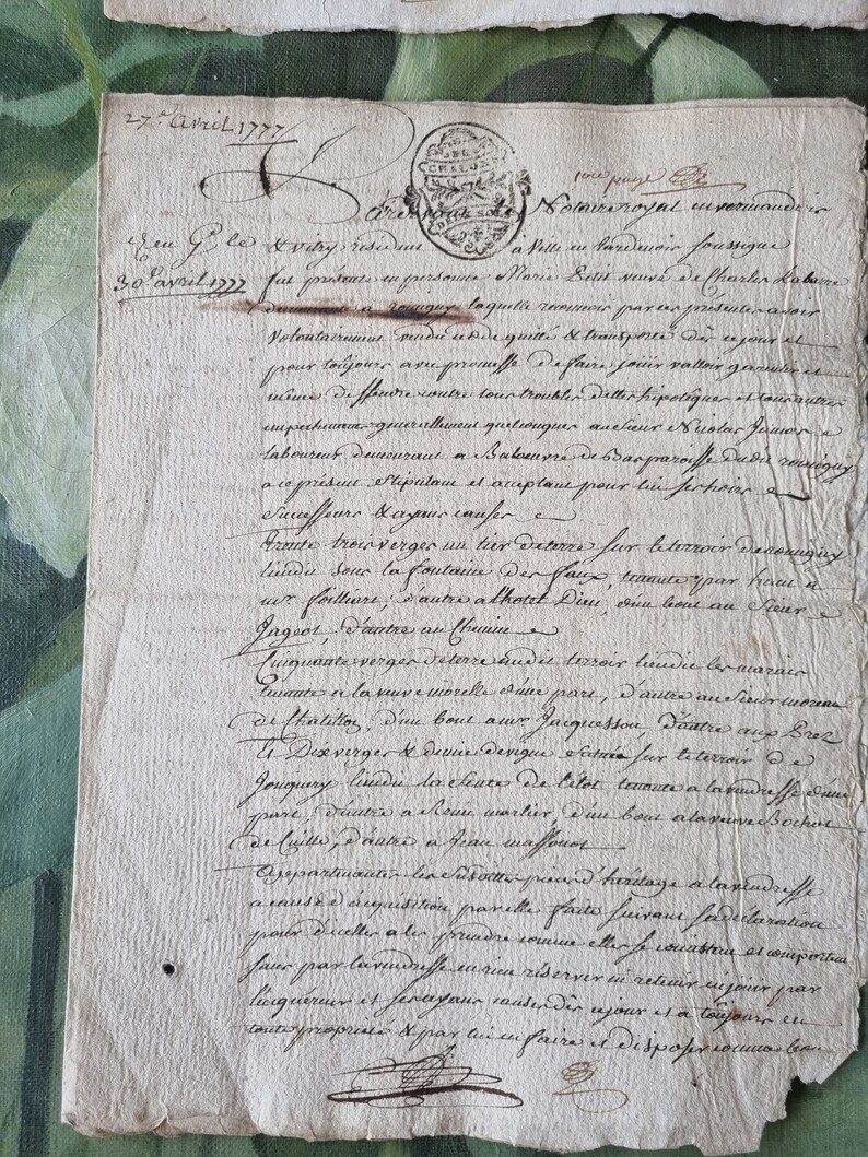 18th Century Antique French Handwritten Document, 2 Pages . - Etsy