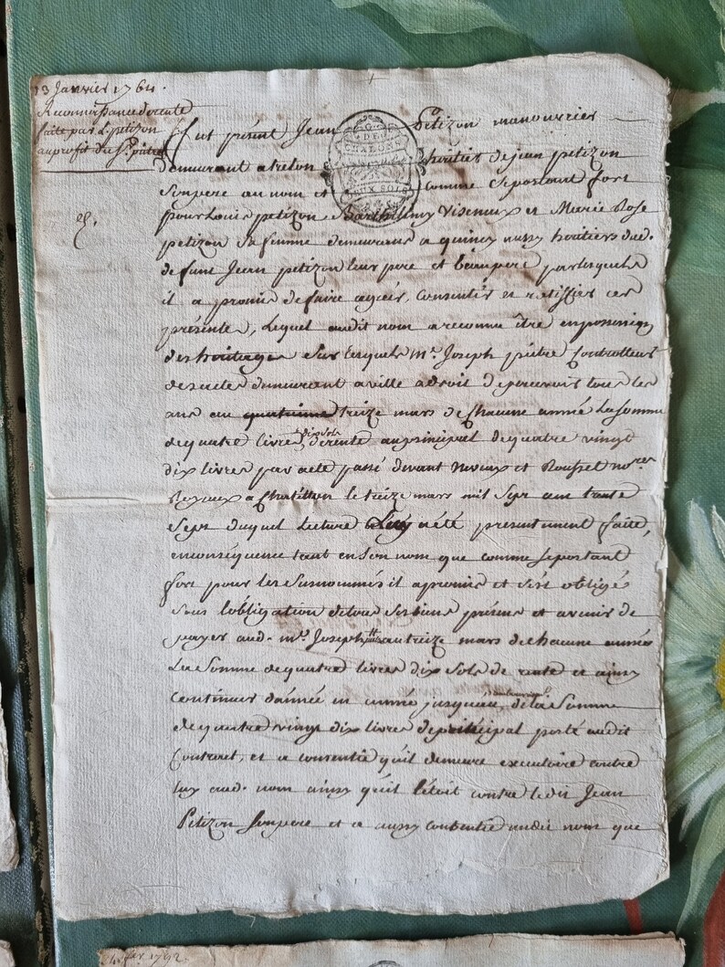 18th Century Antique French Handwritten Document, 2 Pages . - Etsy
