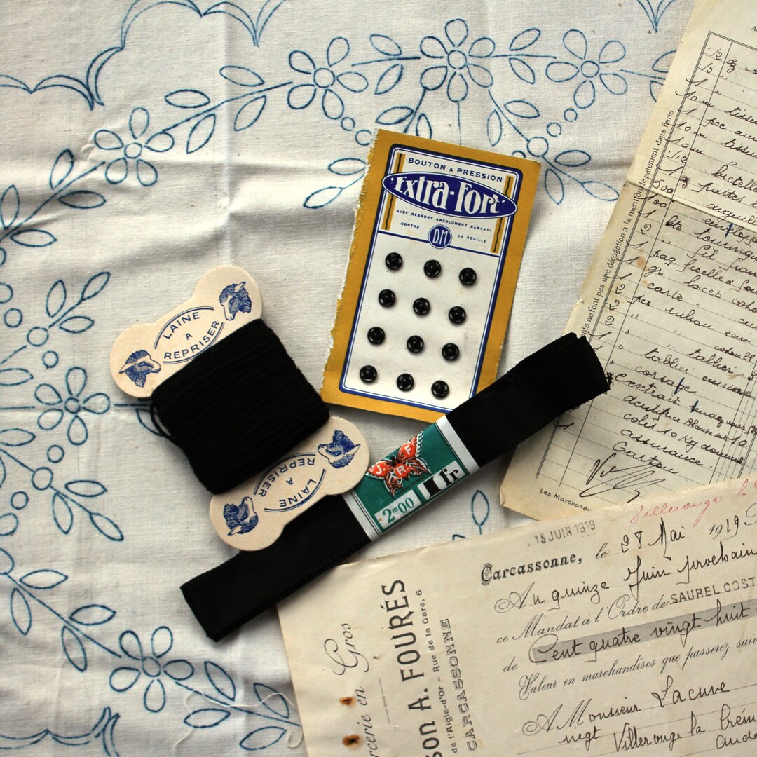 Antique French Haberdashery Set, Edwardian Sewing Items - Etsy