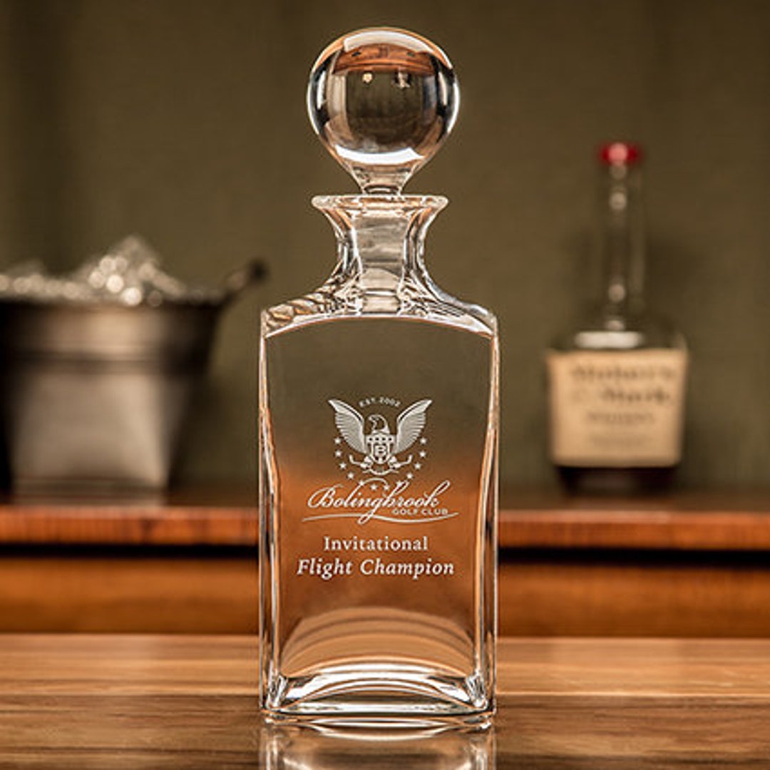 Jerome Decanter - 36 Oz Large Square Crystal Decanter - Personalized ...