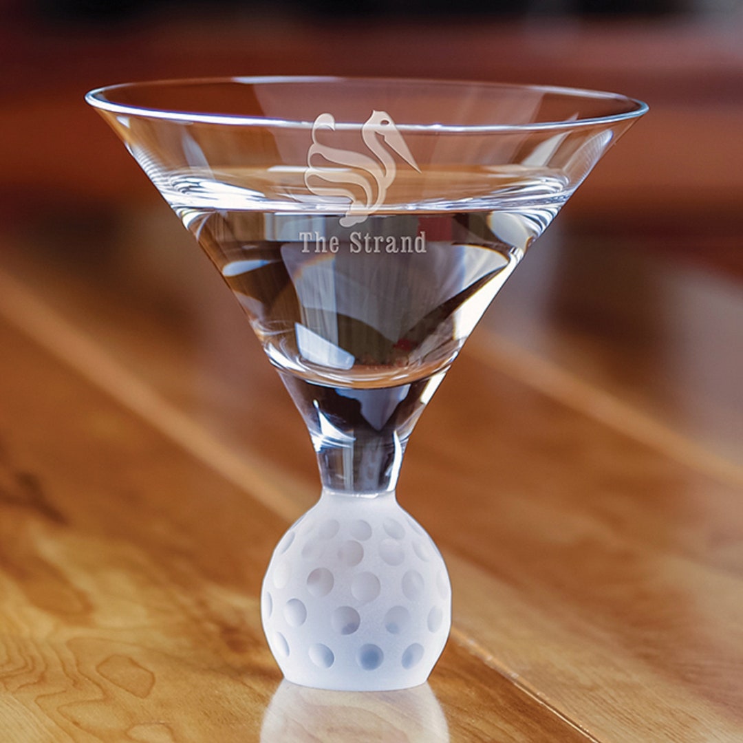 Golf Theme Cosmopolitan Set/2 - 7 Oz Crystal Glass - Golf Ball Base ...