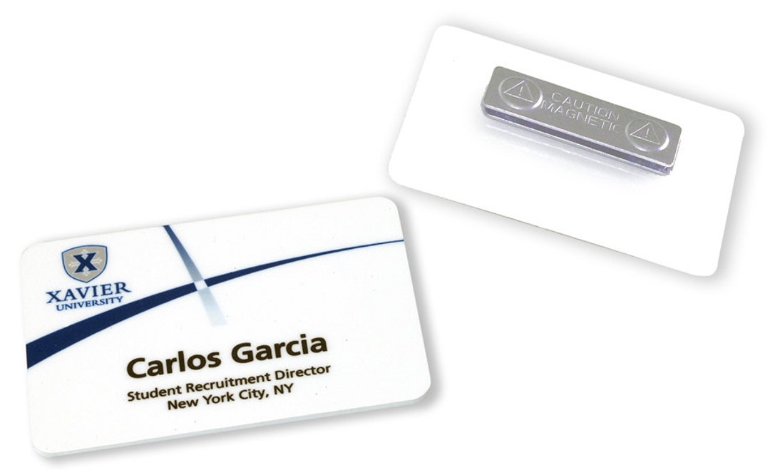 Plastic Name Badge With Magnetic Backing - Logos Included - Etsy