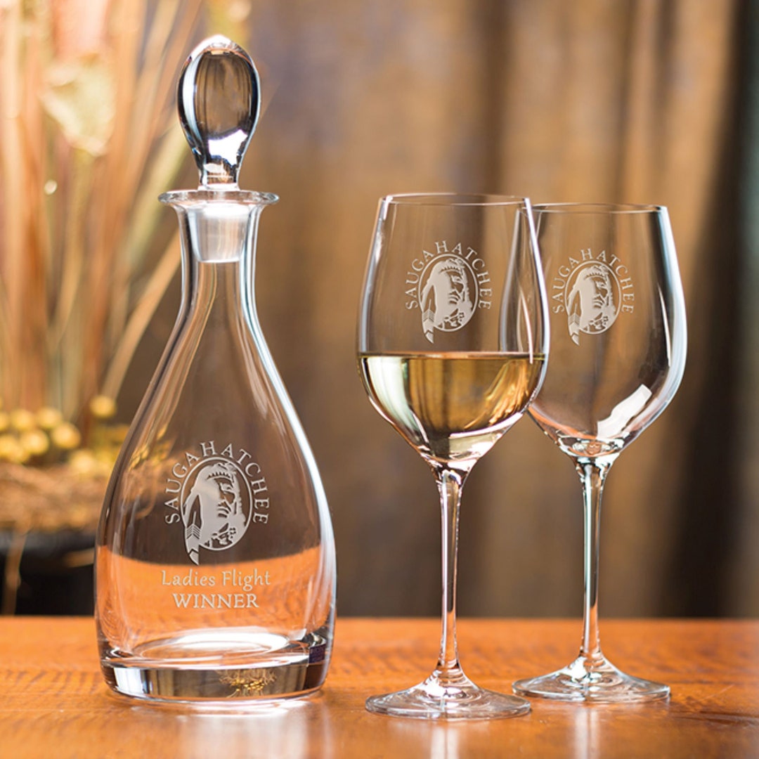 Classic 3-piece Wine Set - Decanter With Glass Stopper and Stemmed ...