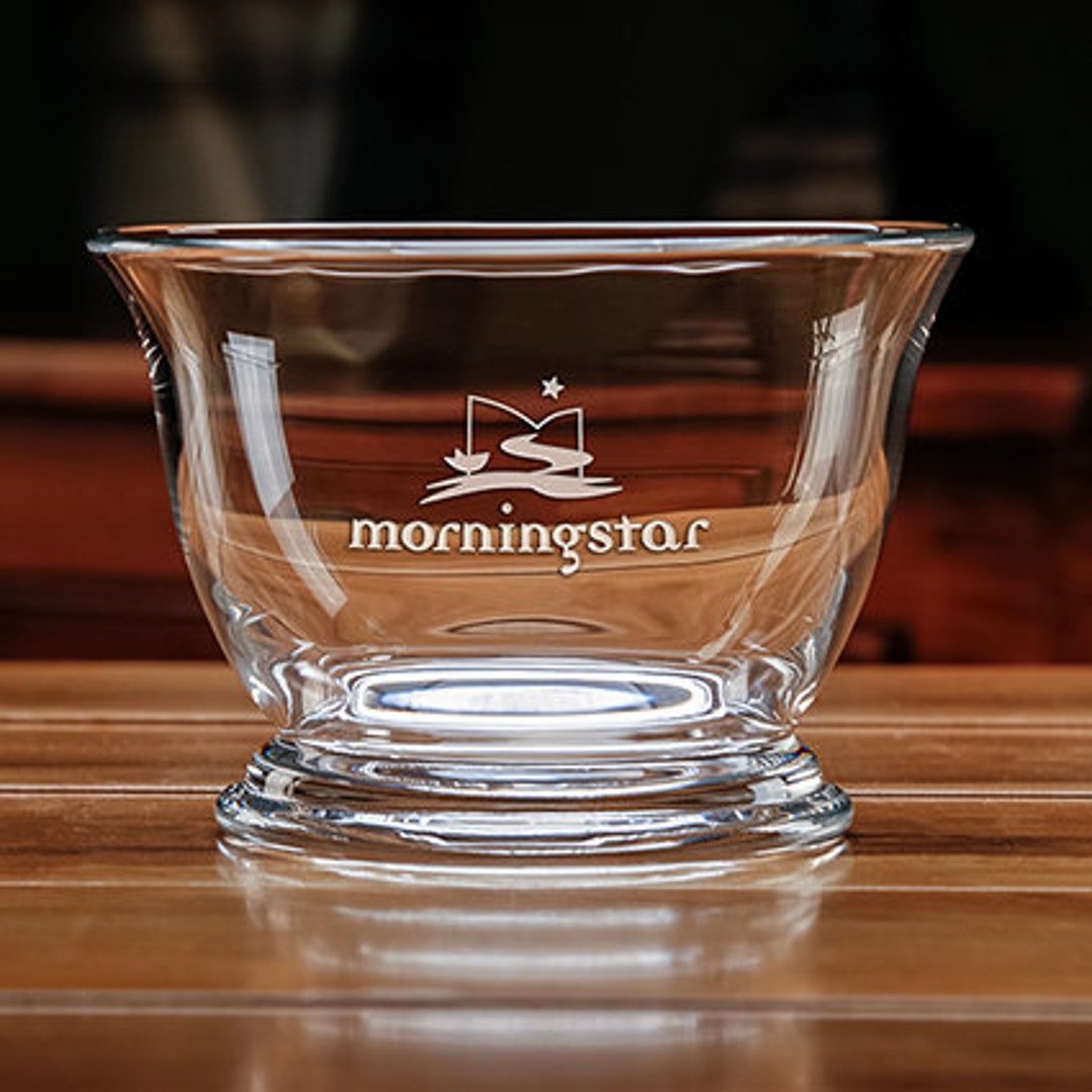 Engraved Crystal Heirloom Bowl - 6" Dia Non-lead Crystal Gift Bowl ...