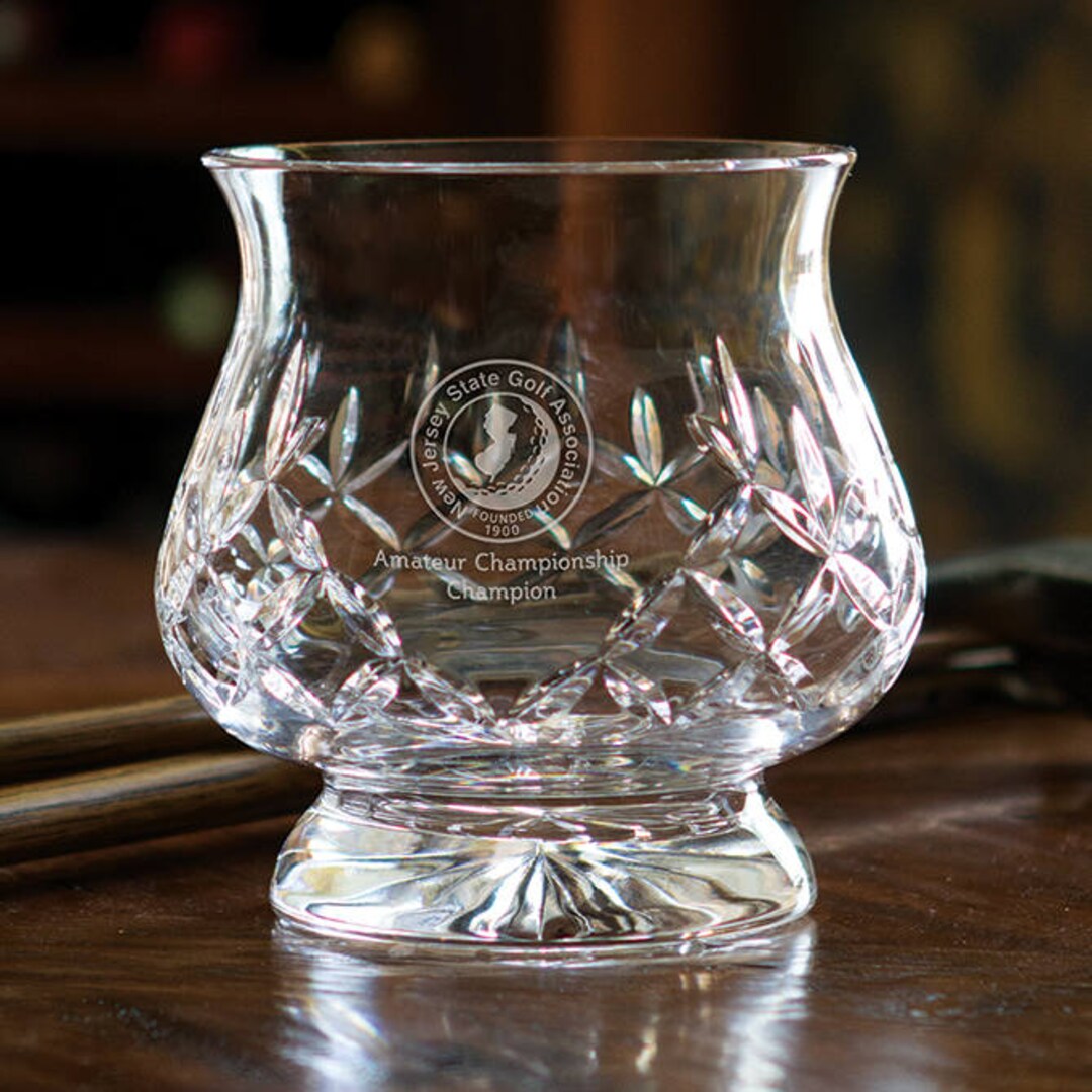 Alden Hurricane Bowl - 7" X 7" Footed Crystal Bowl - Personalized Gift ...