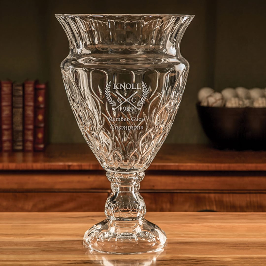 Grand Champion Trophy - 13" Tall Trophy Lead Crystal - Personalized ...