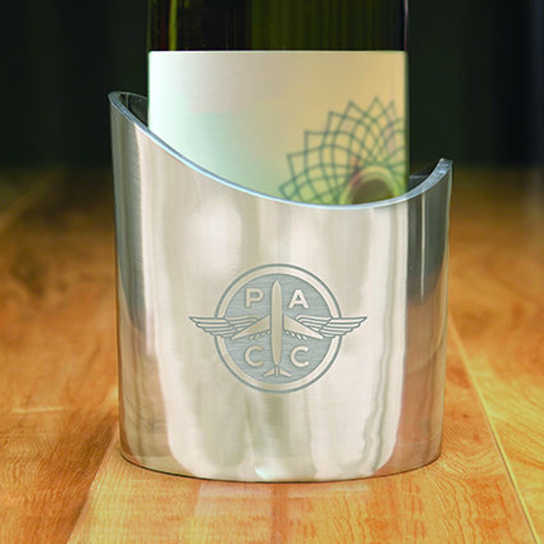 Marcus Wine Caddy Silver Wine Bottle Holder Personalized Gift Engraved ...