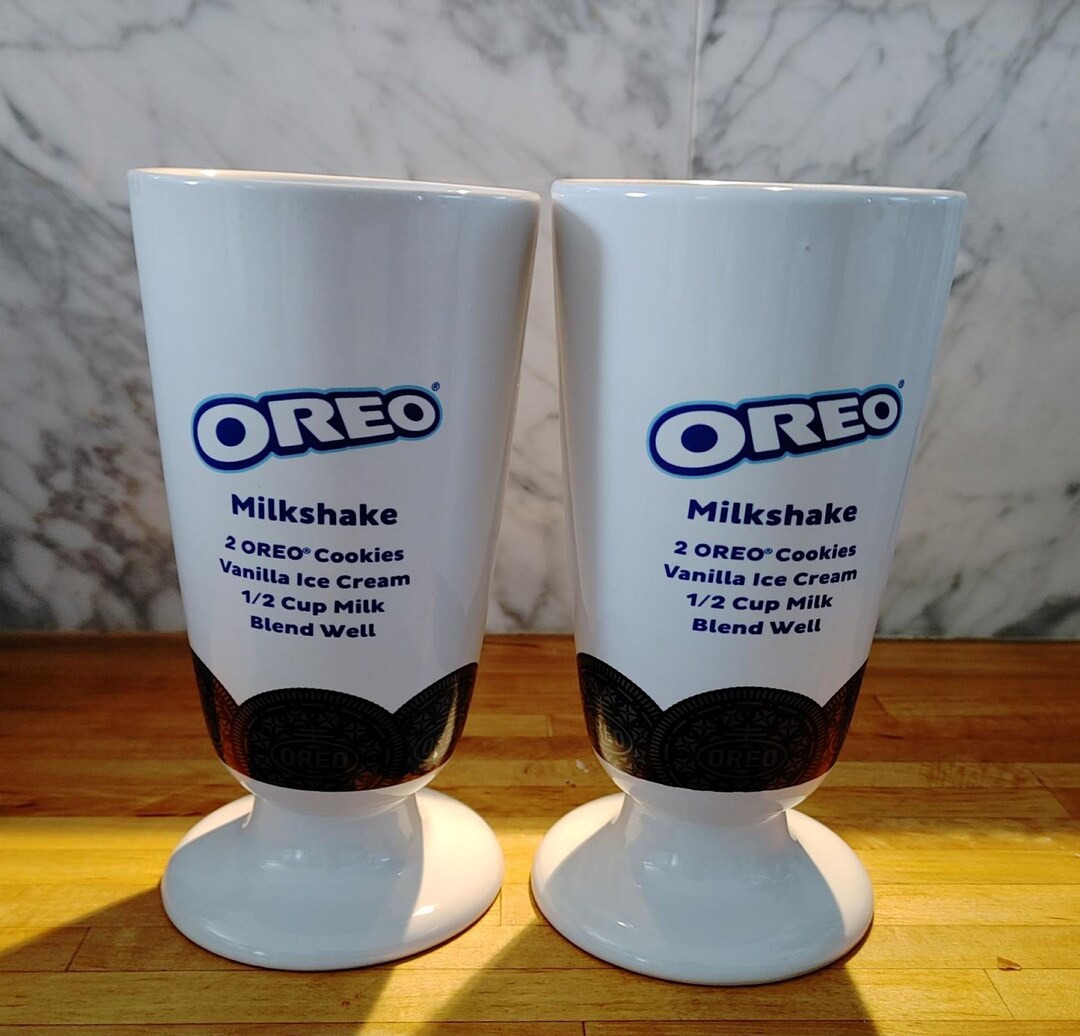 Set 2 Vintage Oreo Milkshake Glasses - Etsy