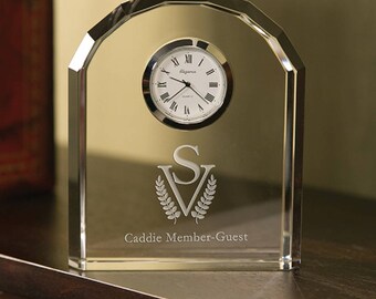 Crystal Engraved Clock - Etsy