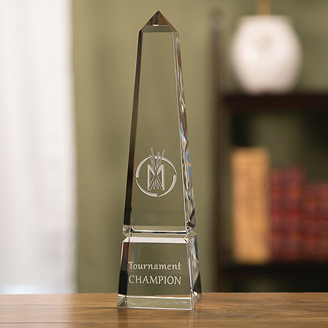 Classic Obelisk Award Trophy - 12" Tall - Optical Crystal ...