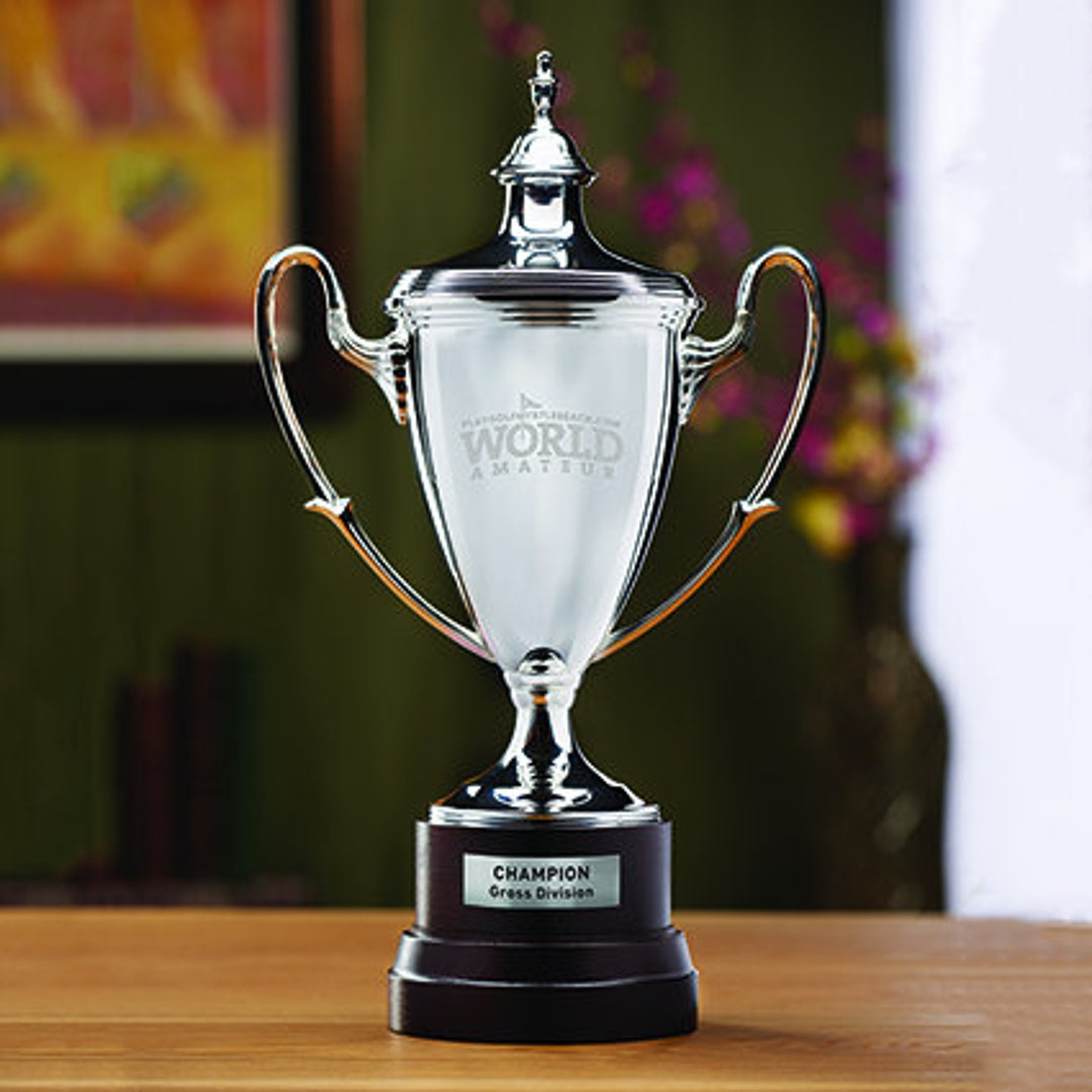 Normandy Trophy - 15" Tall Traditional Trophy Cup Silver Plated With ...